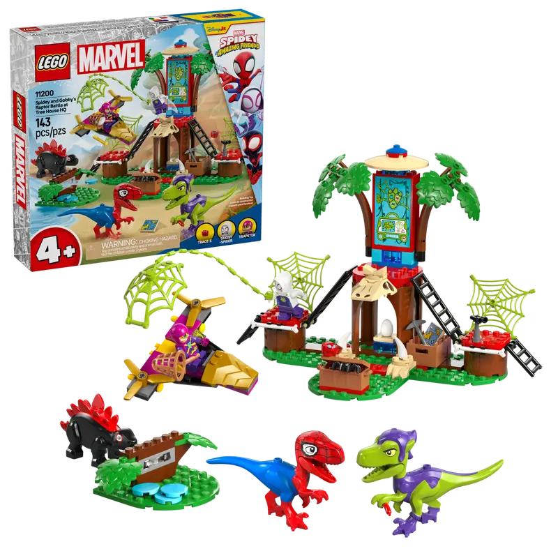 LEGO Marvel Spidey and Gobby's Raptor Battle at Tree House HQ – The ...
