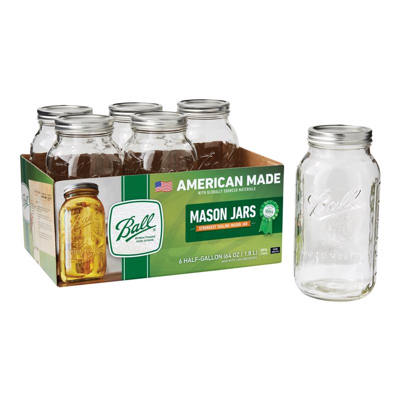 Ball Wide Mouth Mason Jar 64 oz 6 pk – The General Store Spokane