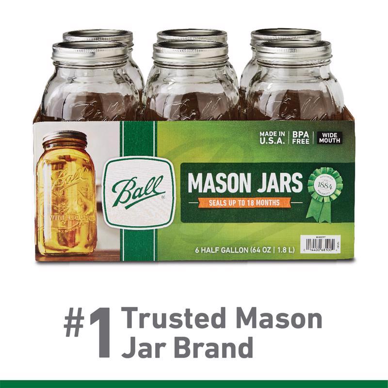 Ball Wide Mouth Mason Jar 64 oz 6 pk – The General Store Spokane