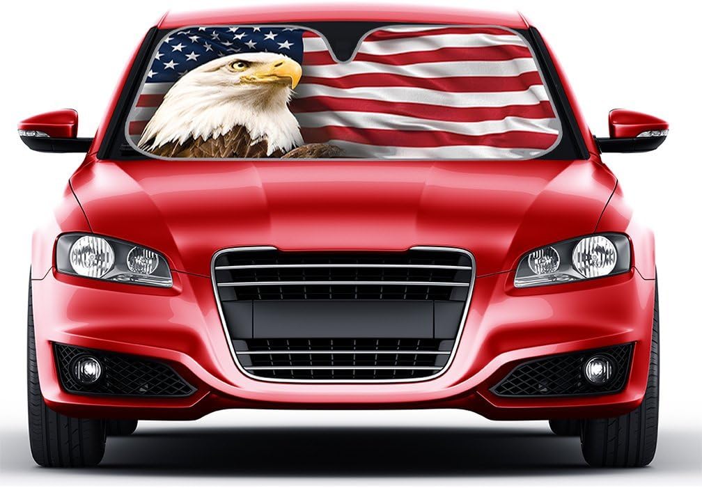 BDK Patriotic American Eagle Flag Front Windshield Sunshade – The ...