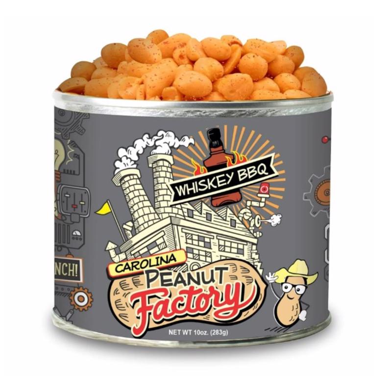 1 in 6 Snacks Carolina Peanut Factory Whiskey BBQ Peanuts 10 oz Can ...