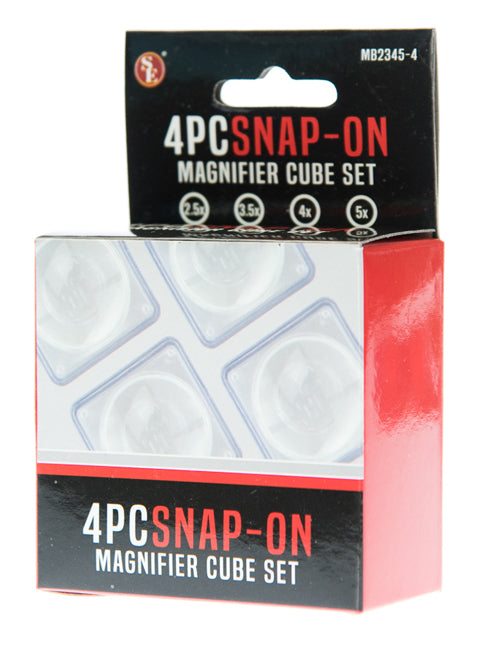 Snap-On Magnifier Cube Set (1.5" Dia) 2.5X, 3.5X, 4X, 5X – shop ...