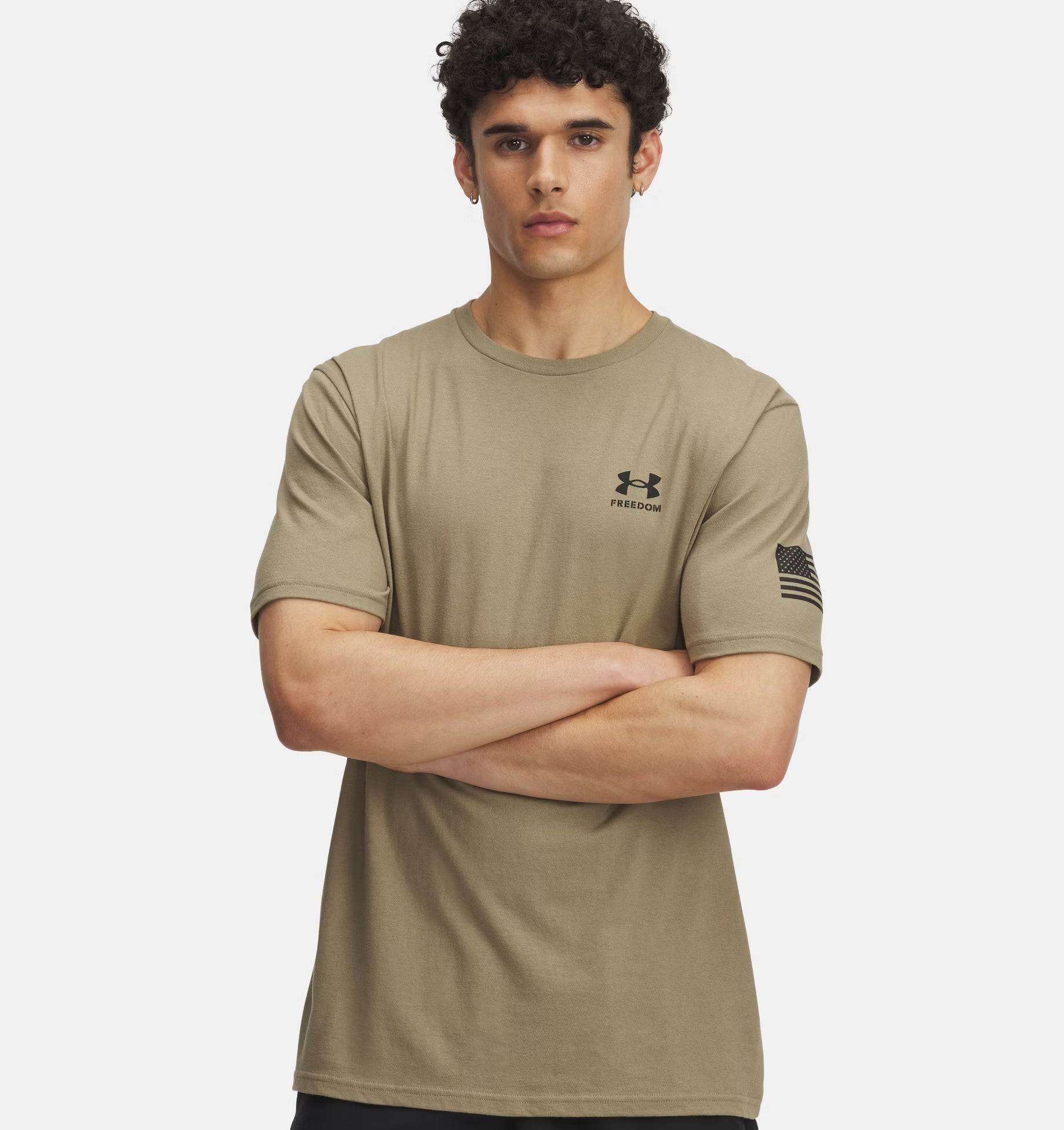 Under Armour UA Freedom Flag Men's T-Shirt (Federal Tan/Black) Size XL ...