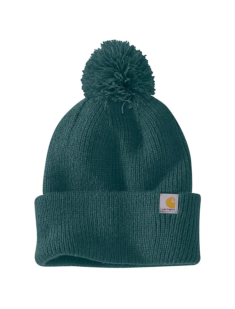 Carhartt Women's Knit Pom-Pom Cuffed Beanie (Greenstone) – The General ...