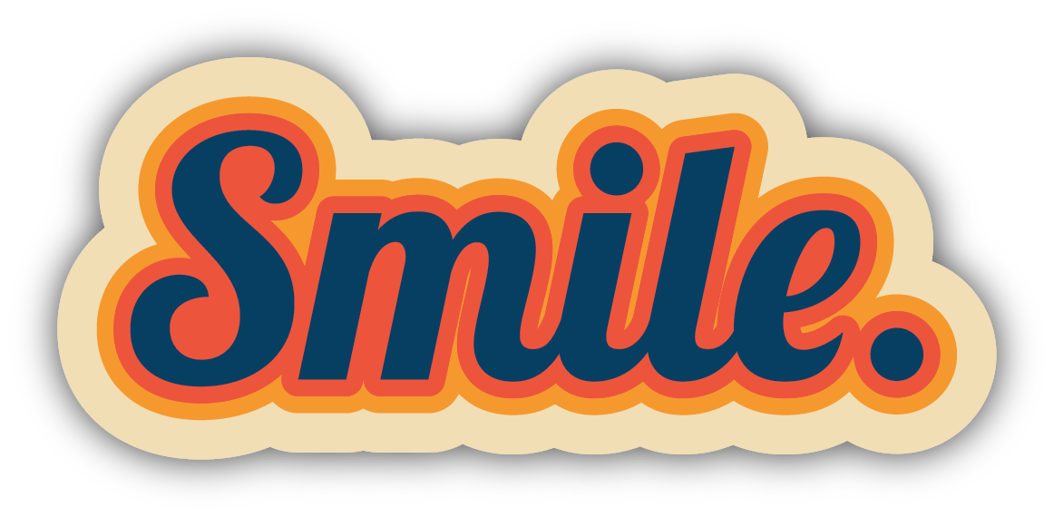 SMILE TYPOGRAPHY LARGE STICKER – shop.generalstorespokane